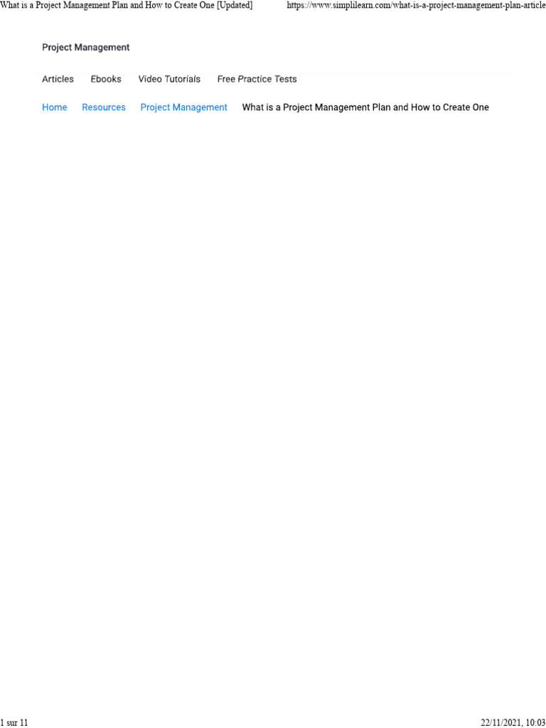 Project Management Plan | PDF