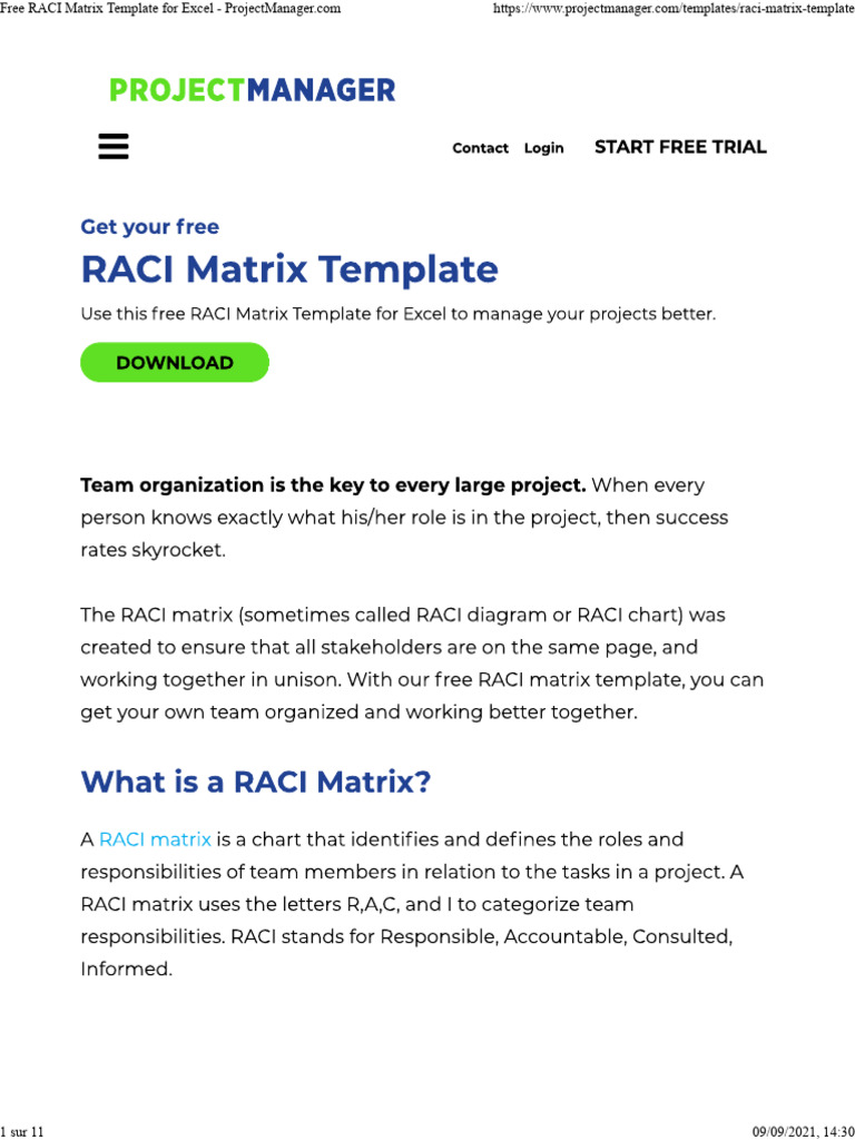 TEMPLATE - RACI Matrix | PDF