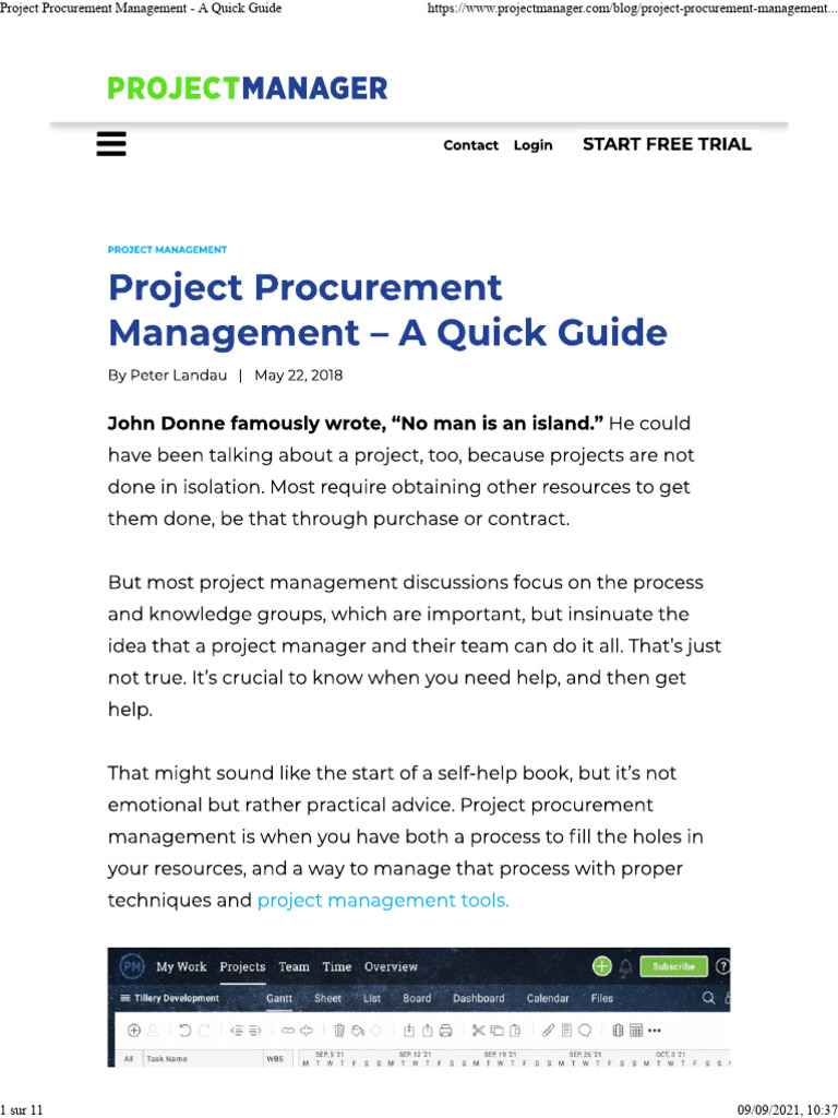 Project Procurement Management - A Quick Guide | PDF