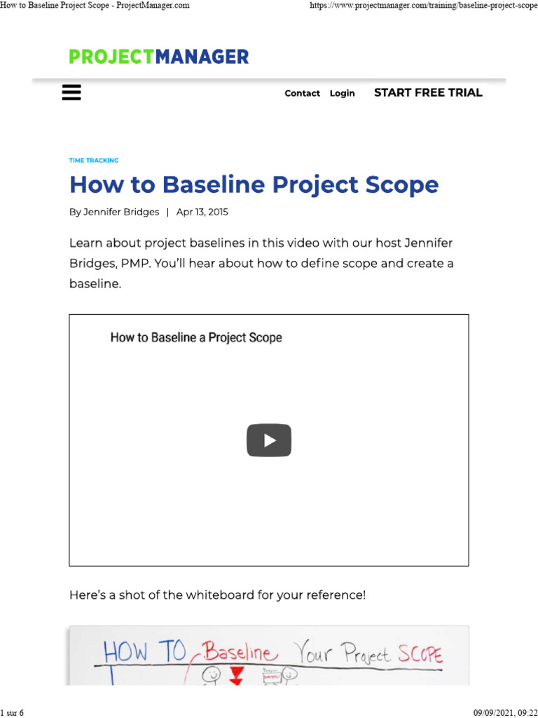 How To Baseline Project Scope - ProjectManager | PDF