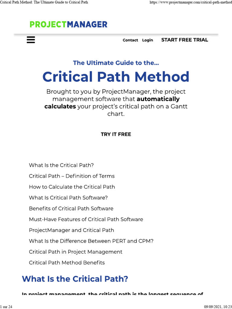 Critical Path Method - The Ultimate Guide To Critical Path | PDF | Project Management ...