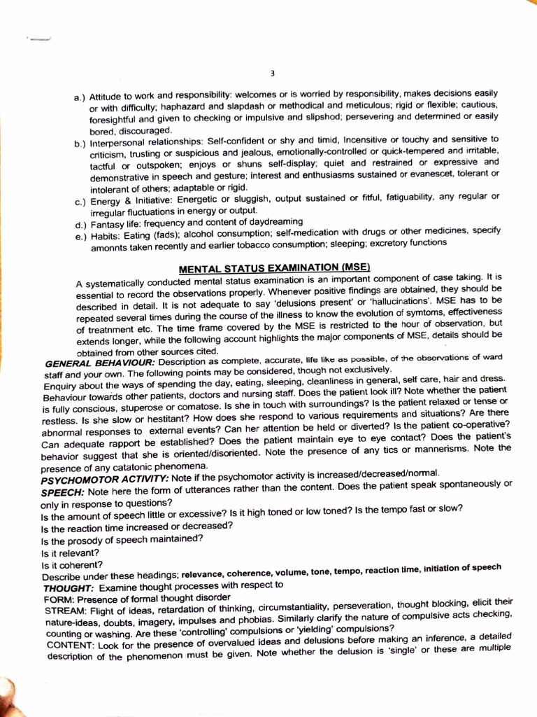 MSE QUESTIONS | PDF | Mental Disorder | Personality Disorder