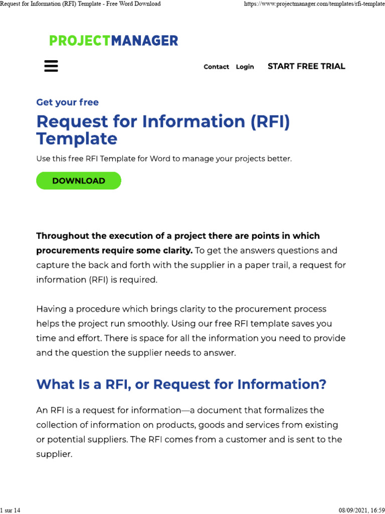 Template - Rfi | PDF