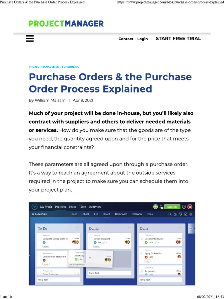 Purchase Orders & the Purchase Order Process Explained | PDF