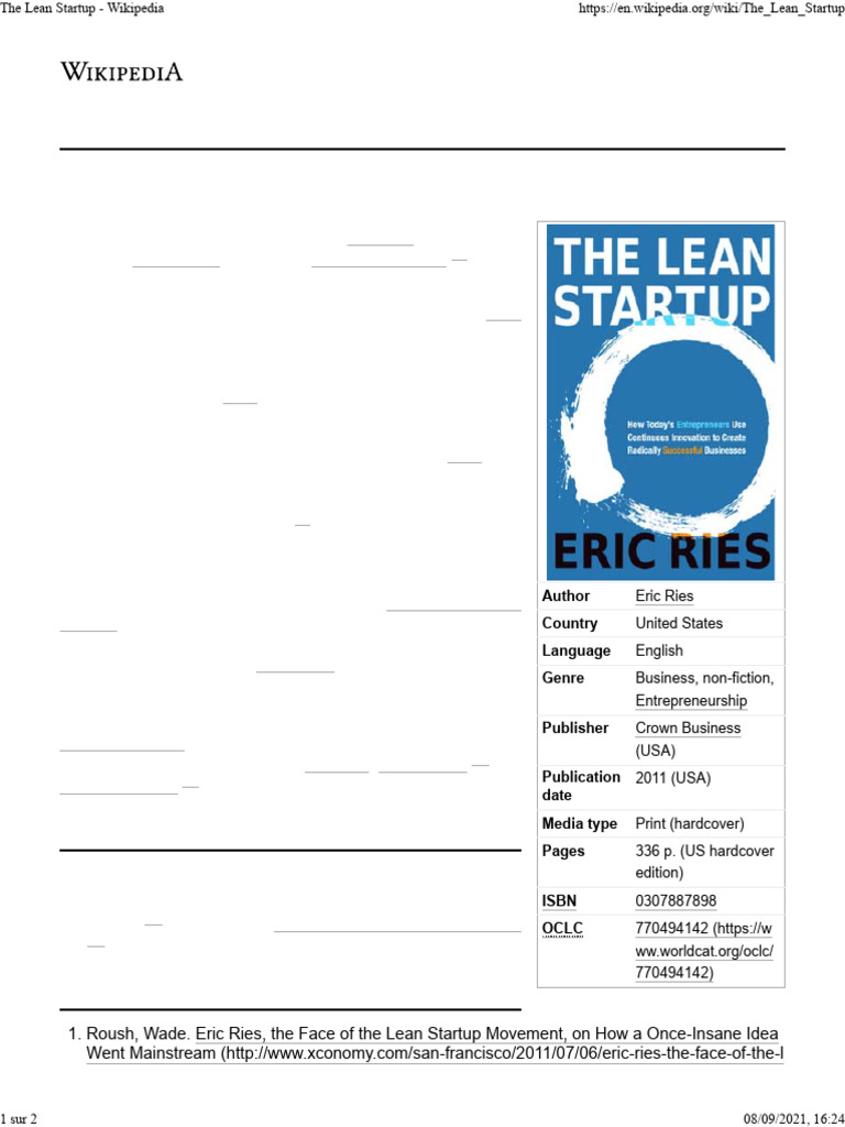 The Lean Startup - Wikipedia | PDF | Lean Startup | Entrepreneurship