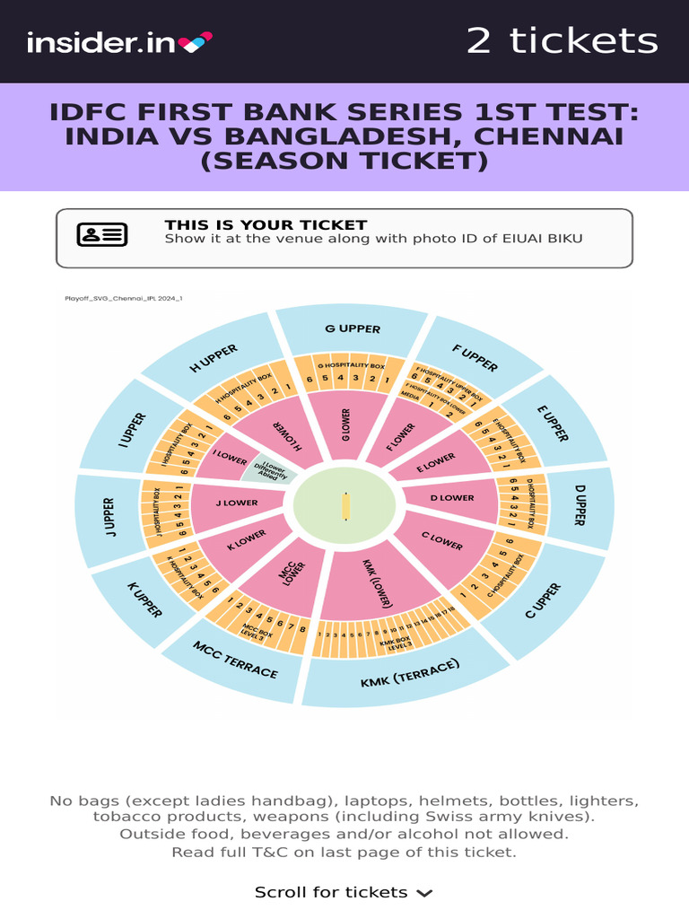 Idfc First Bank Series 1St Test: India Vs Bangladesh, Chennai (Season ...