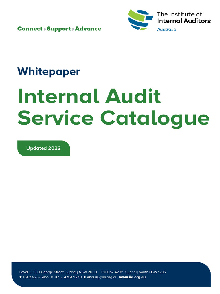 An Internal Audit Service Catalogue 1714841864 | PDF | Internal Audit | Audit
