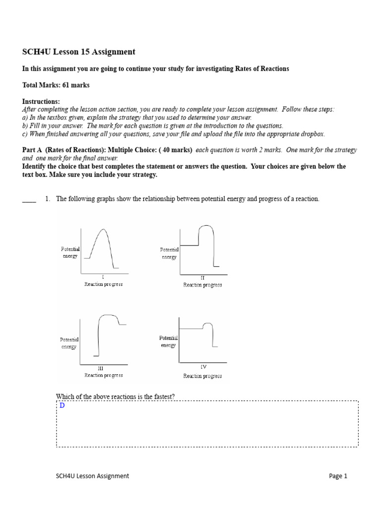 SCH4U Lesson 15 | PDF | Reaction Rate | Activation Energy