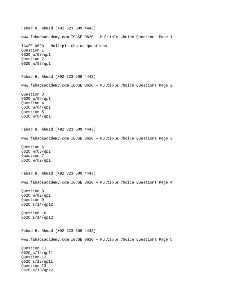 Moles And Stoichiometry Igcse Only Complete 2014 With Marking Scheme Protected Pdf Molecules