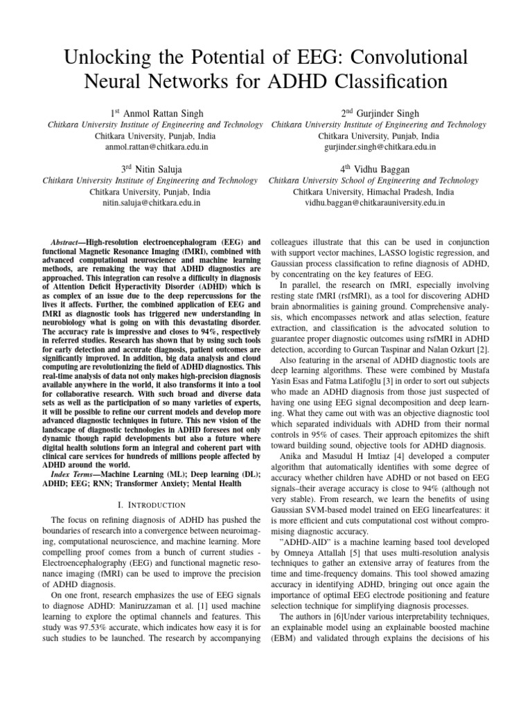Unlocking the Potential of EEG Convolutional Neural Networks for ADHD Classification (1) | PDF ...