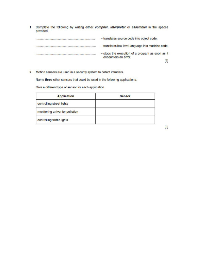 CS First Three Chapter Past Papers | PDF