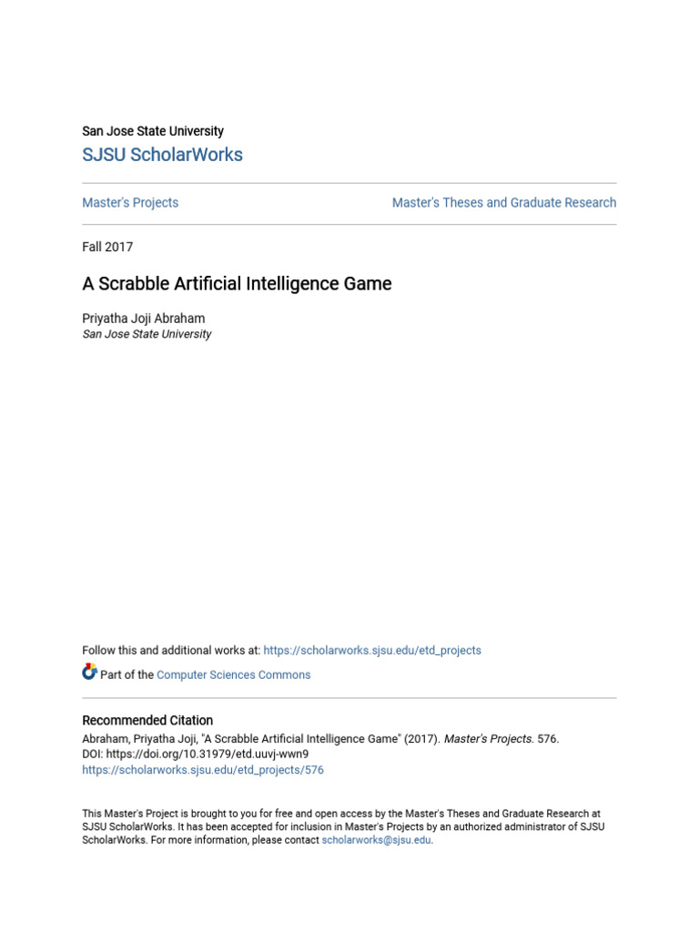 A Scrabble Artificial Intelligence Game | PDF | Artificial Intelligence | Intelligence (AI ...
