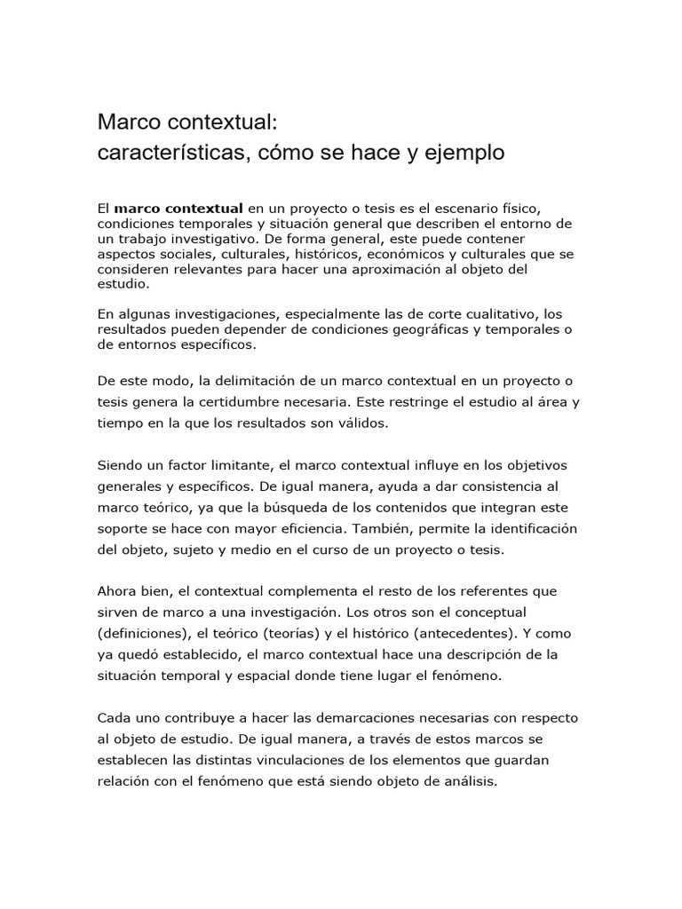 Marco Contextual | PDF | Teoría | Espacio