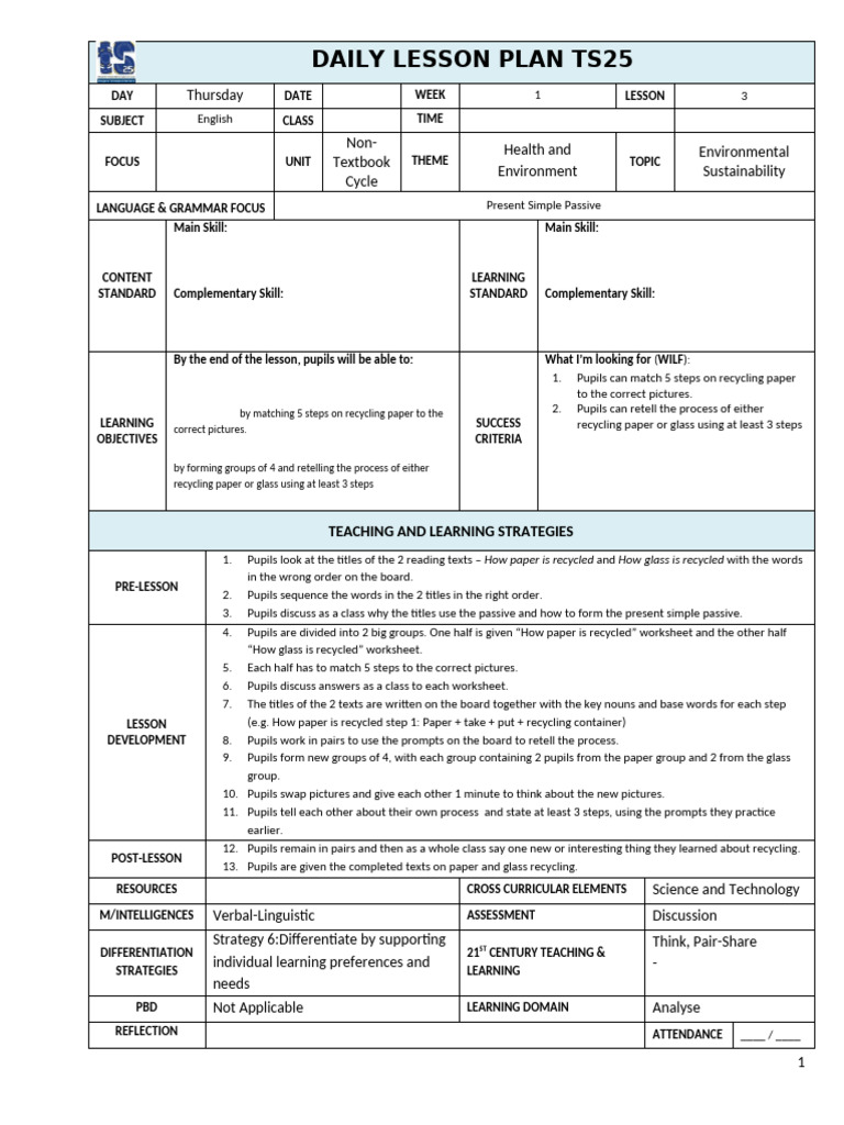Form 2 Lesson 3 Reading | PDF | Information | Learning