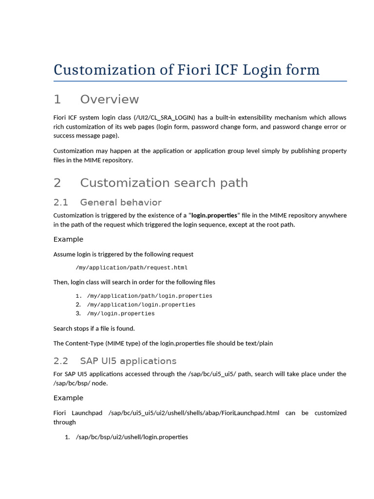 Fiori Login Customization SP10 | PDF | Computing | Software