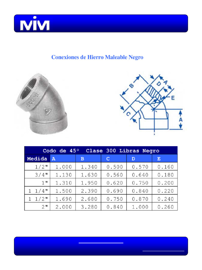 Codo 45° Clase 300lb. Negro | PDF