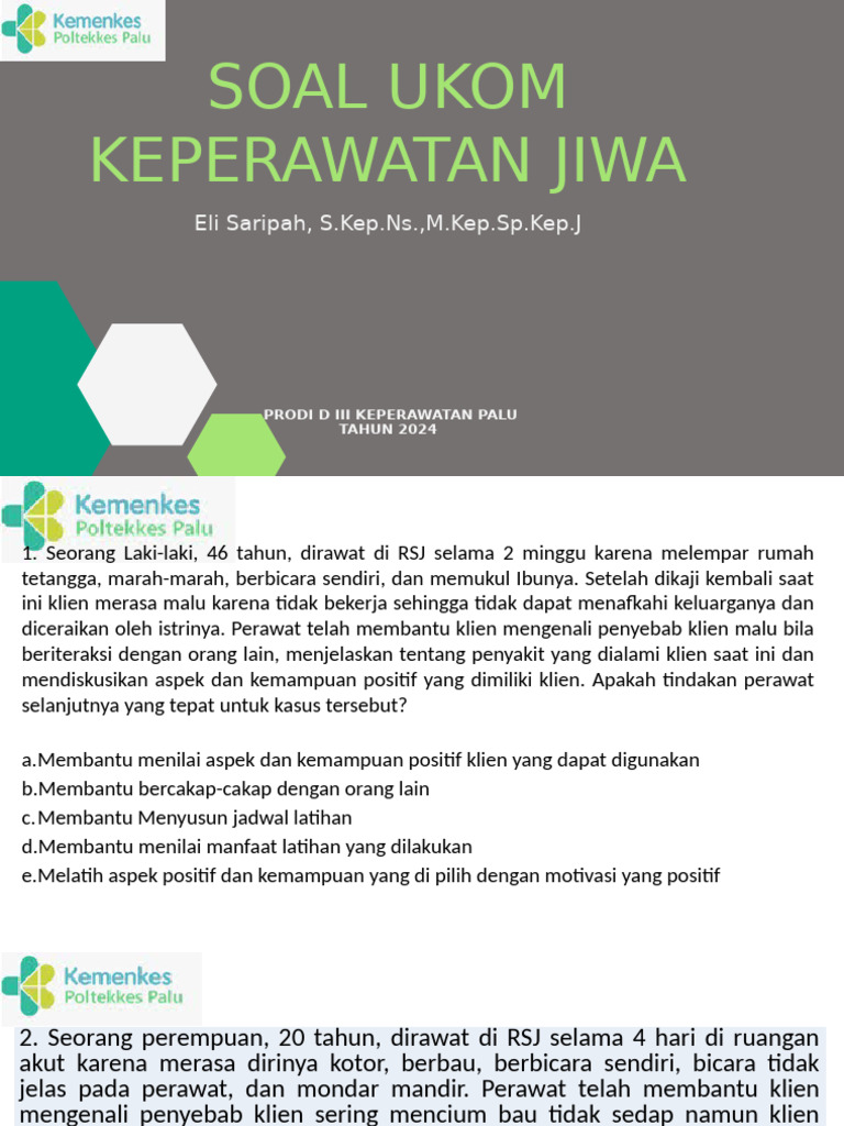 Soal Bimbingan UKOM Kep - Jiwa | PDF