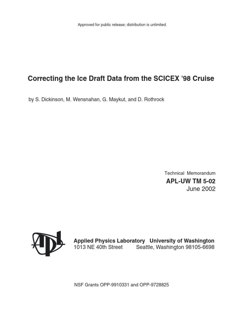 2.correcting The Ice Draft Data From The SCICEX '98 Cruise | PDF ...