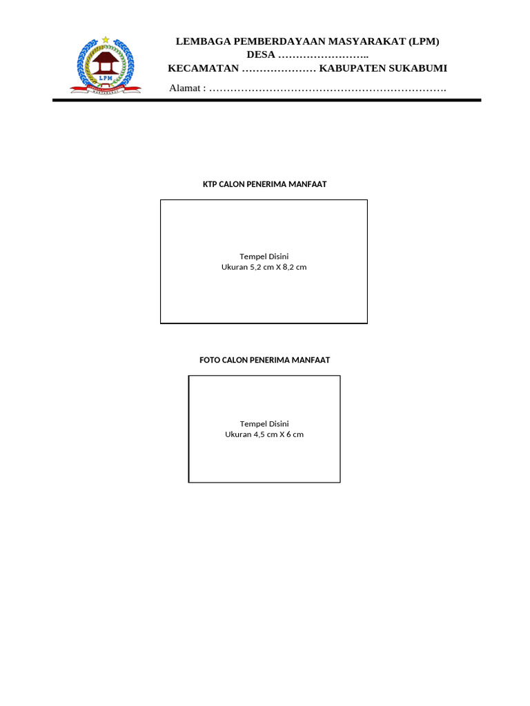 Format KTP Dan Foto CPM | PDF