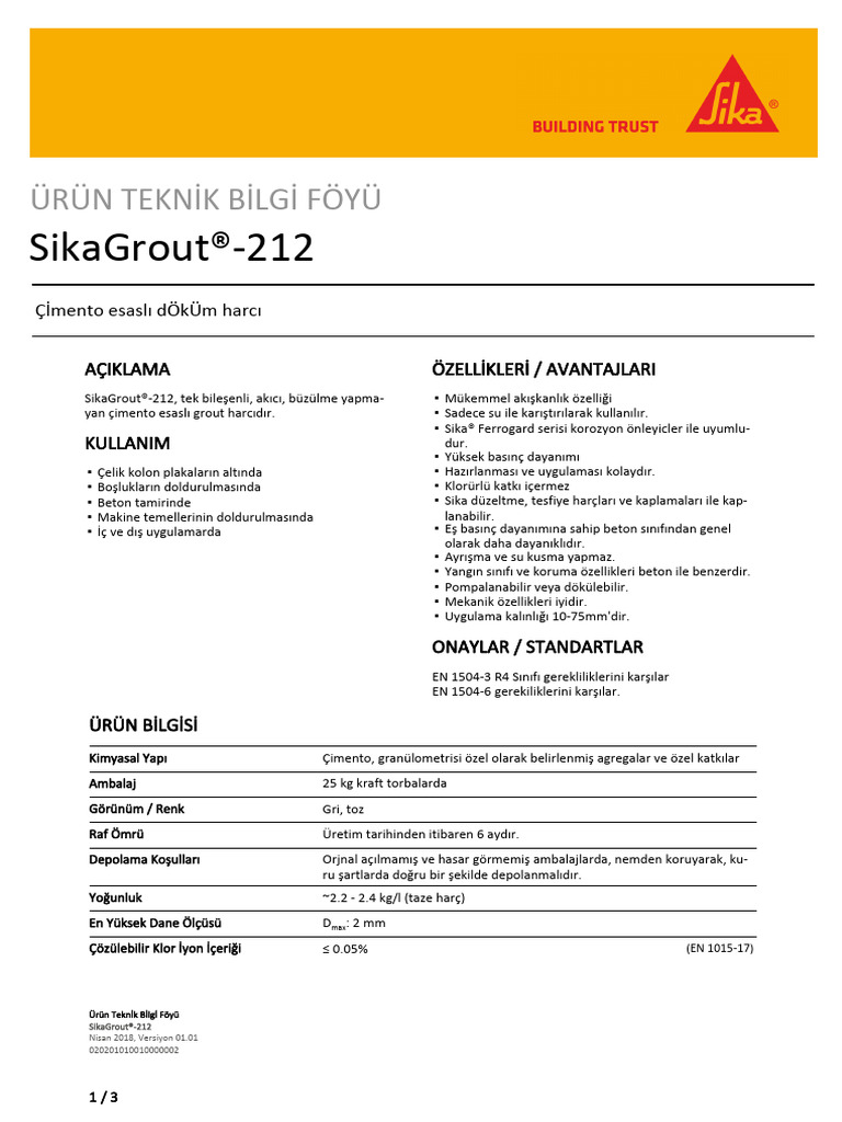 Sikagrout - 212 | PDF