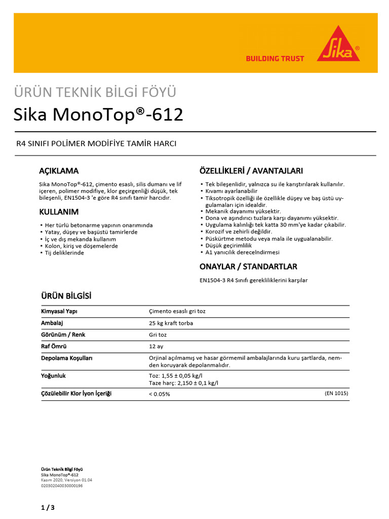 Sika Monotop - 612 | PDF