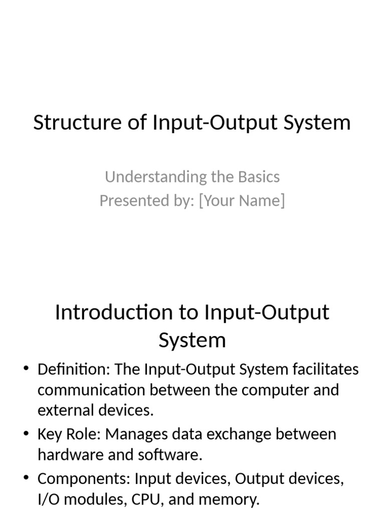 Input Output System Structure Pdf Inputoutput Usb