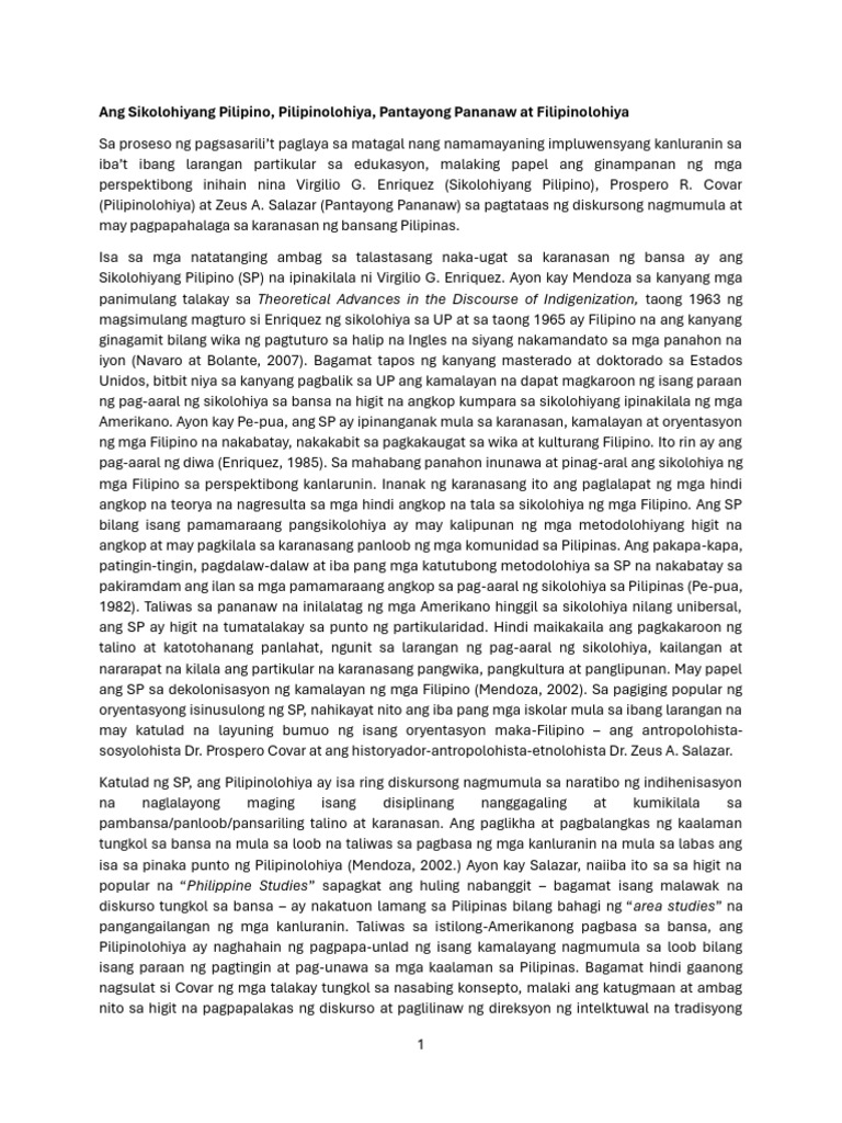 Chapter 2 Filipinolohiya | PDF