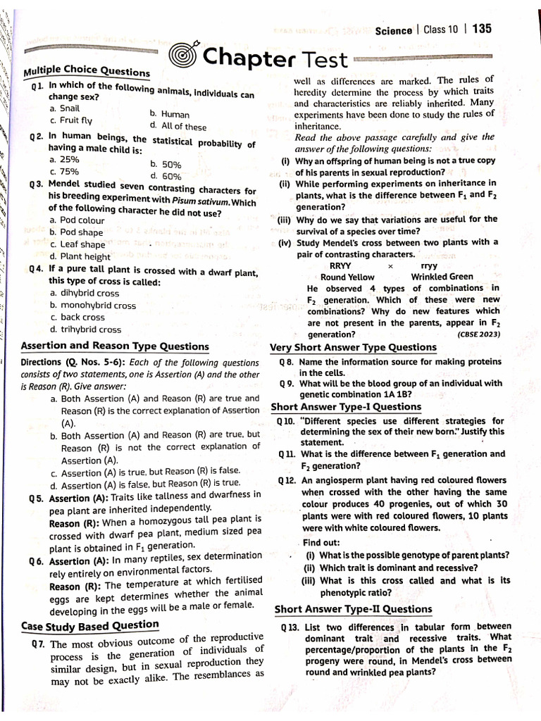 Chapter Heredity P.ques. | PDF