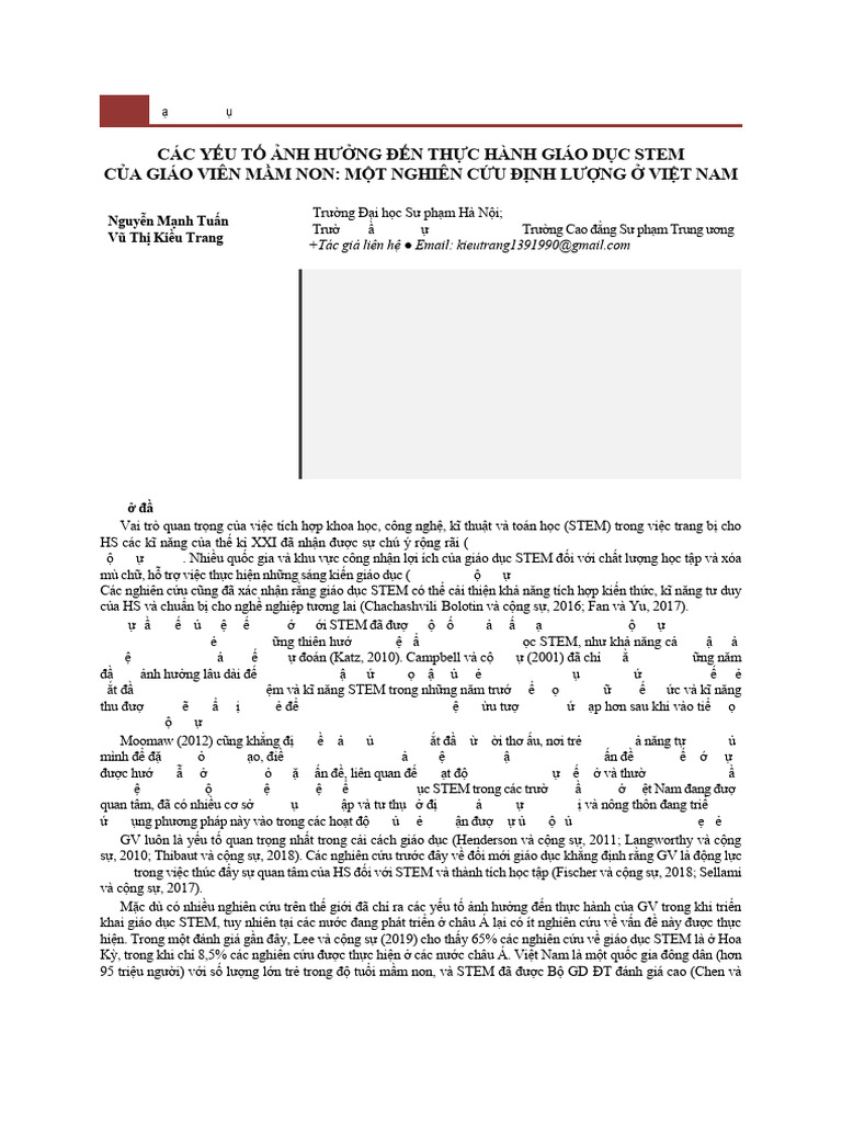CC Yu T NH HNG N THC HNH Gio DC Stem Ca Gio Vin MM Non MT Nghin Cu NH LNG Vit Nam | PDF