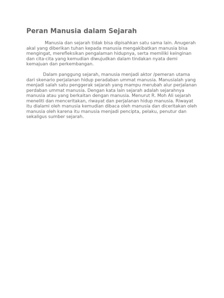 Peran Manusia dalam Sejarah | PDF