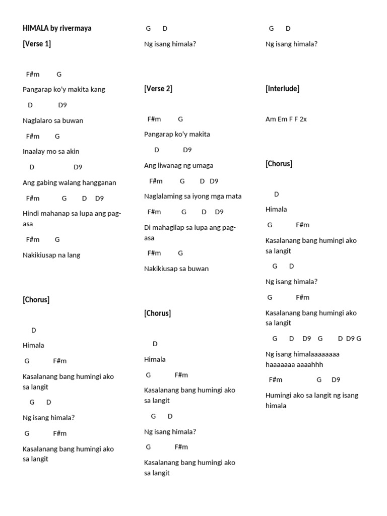 HIMALA by Rivermaya | PDF