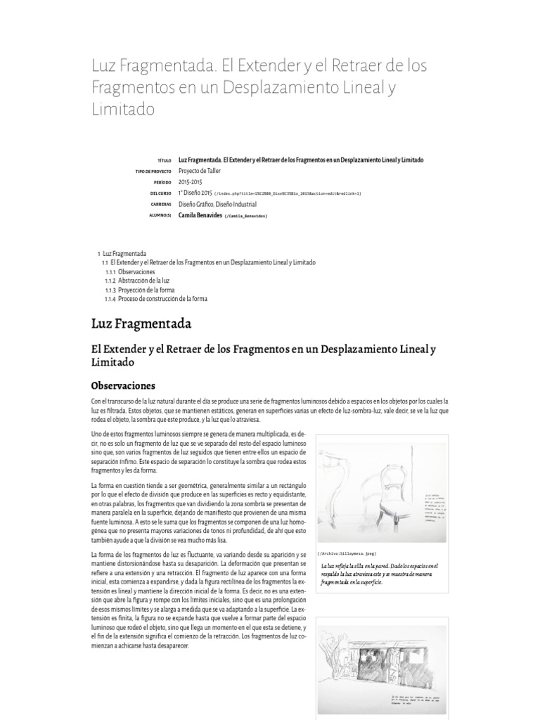 Luz Fragmentada. El Extender y El Retraer de Los Fragmentos en Un ...