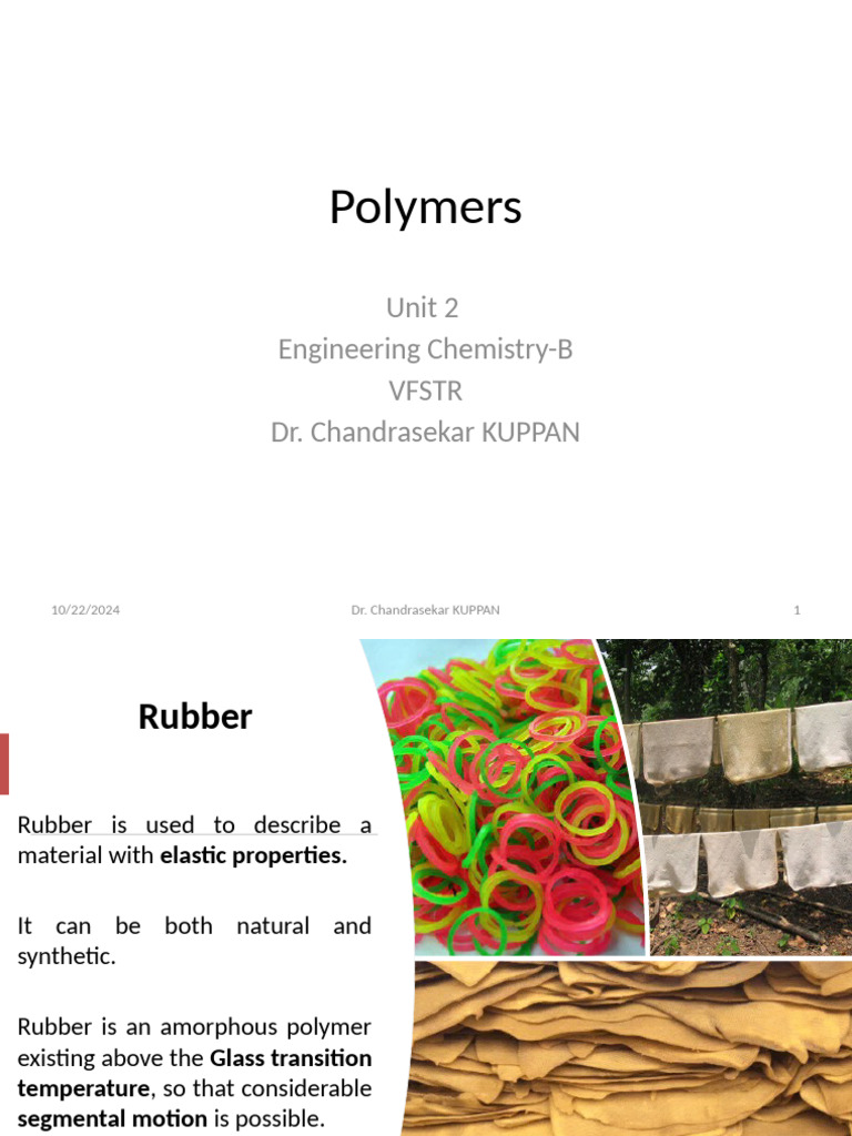 Polymers - part 3 JNTU | PDF | Polyurethane | Natural Rubber