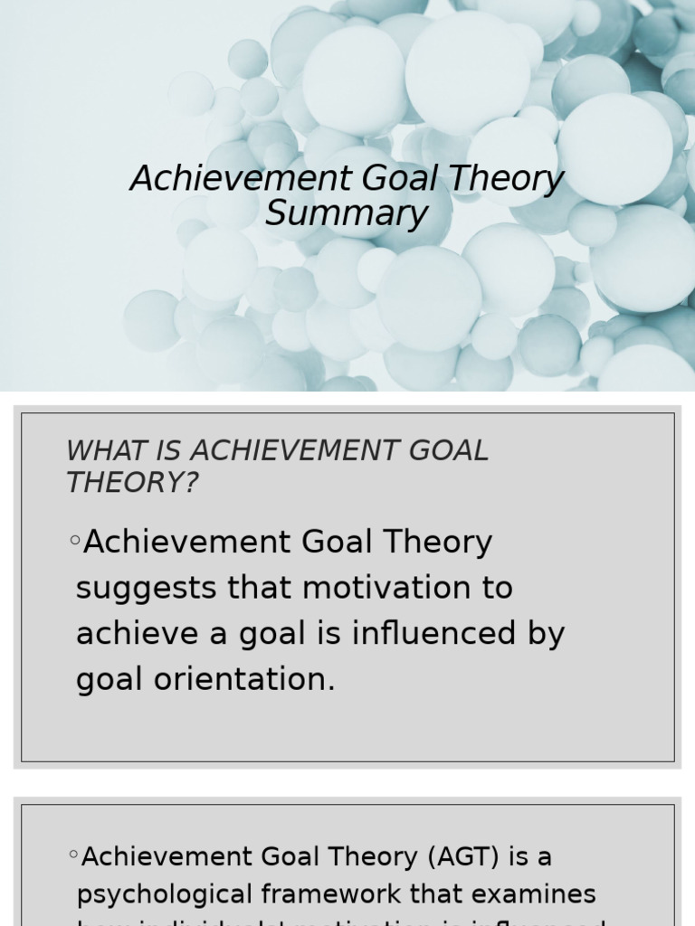 Topic 2 Achievement Goal Theory | PDF
