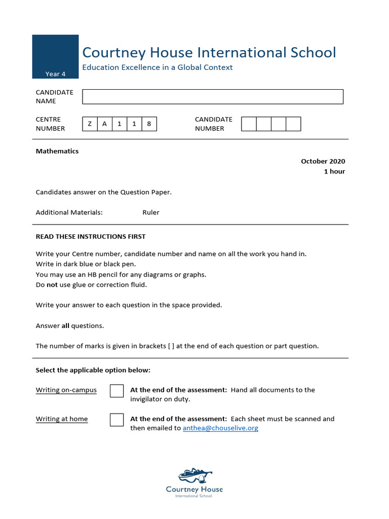 04 - Mathematics Paper Year 4 | PDF | Mathematics