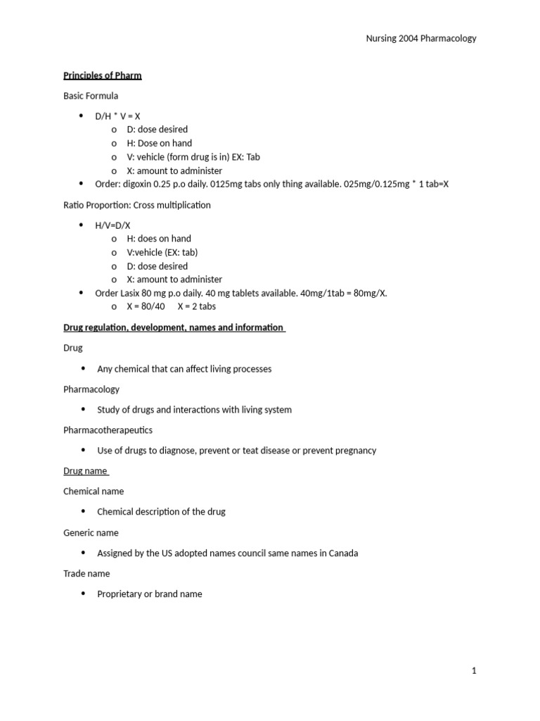 Pharm Notes | PDF | Receptor Antagonist | Pharmacology