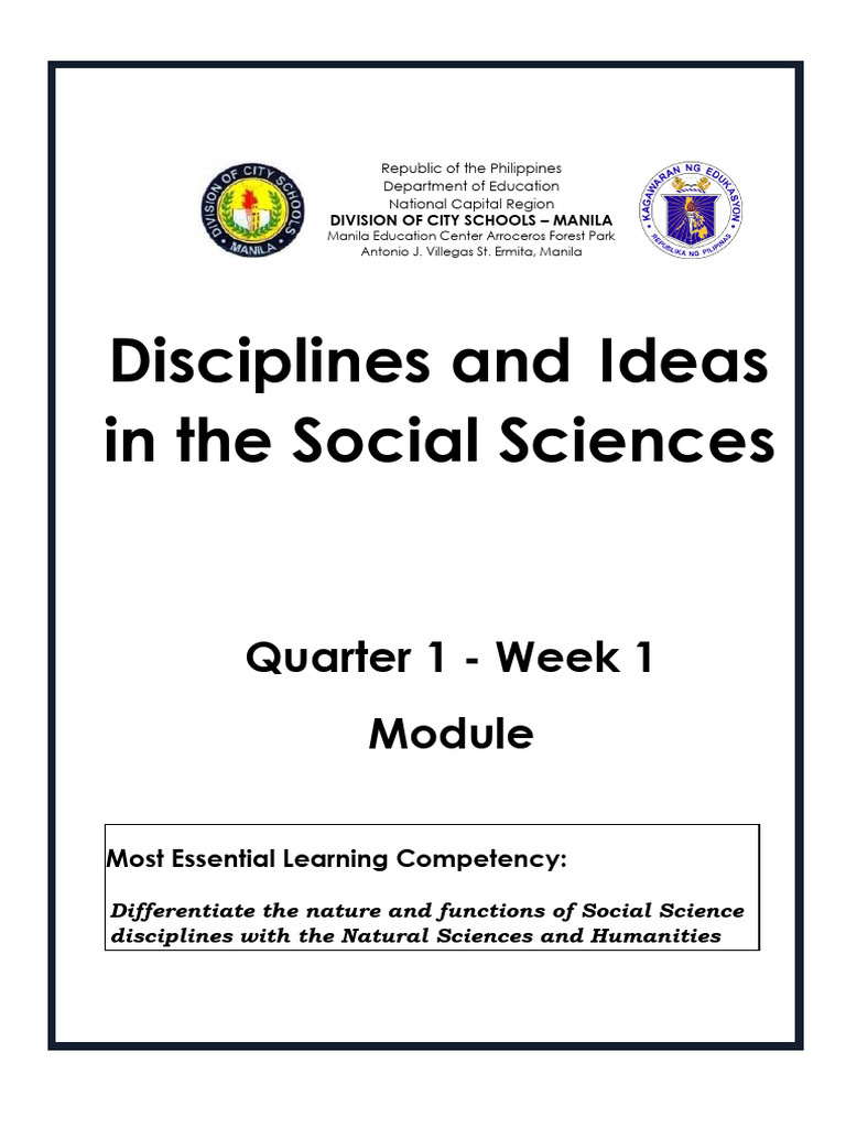 DISS - Q1 - Mod1 - Social Sciences To A Better World STUDENT REFERENCES | PDF | Social Sciences ...