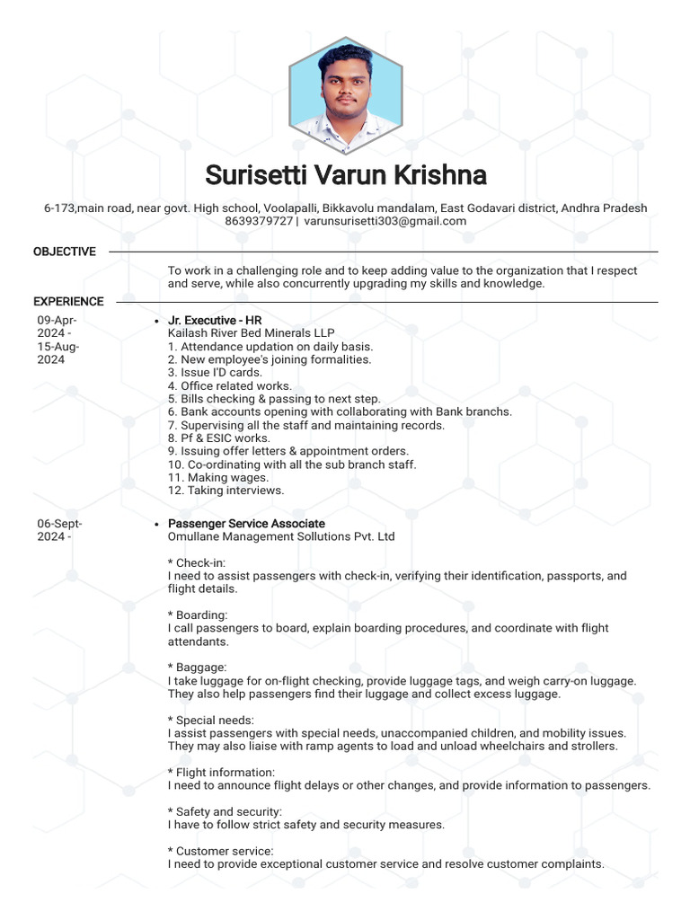 Surisetti Varun Krishna CV G | PDF
