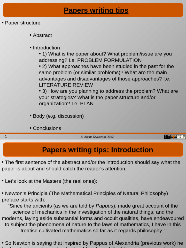EE394V - Paper Writing Tips | PDF | Mechanics | Science