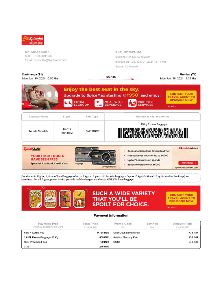 UPDATED BAGGAGE TICKET COPY | PDF