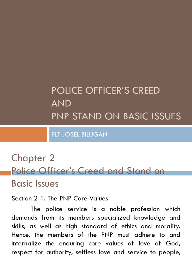 PNP Creed & Core Values Guide | PDF | Love | Leadership