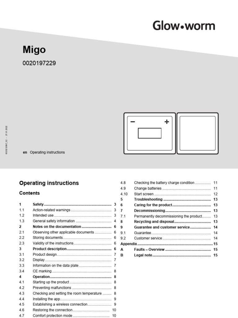 Migo Operating Instructions Guide | PDF | Wireless Lan | Water Heating