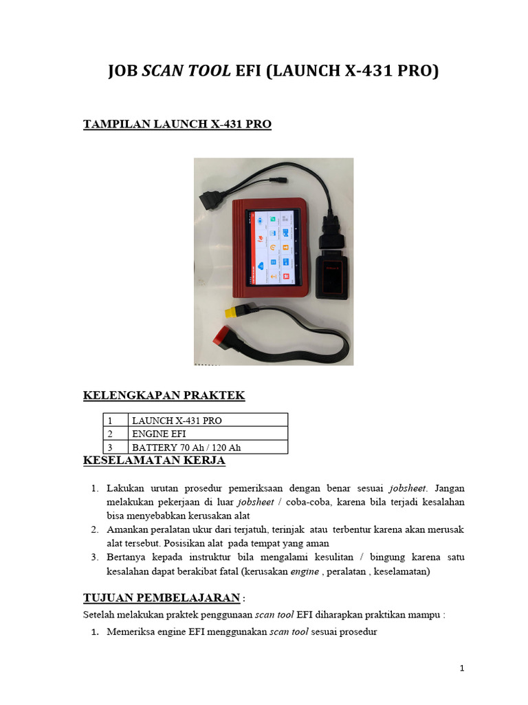 Panduan Praktis Penggunaan Scan Tool EFI | PDF