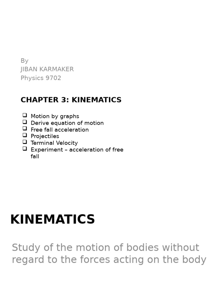 Chapter 3Kinematics(as) | PDF | Acceleration | Velocity