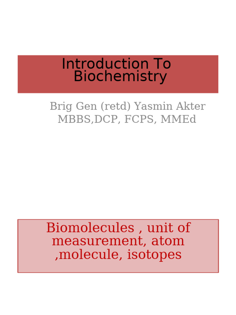 Biomolecule, Unit of Measurement, Atom, Molecule | PDF | Mole (Unit ...