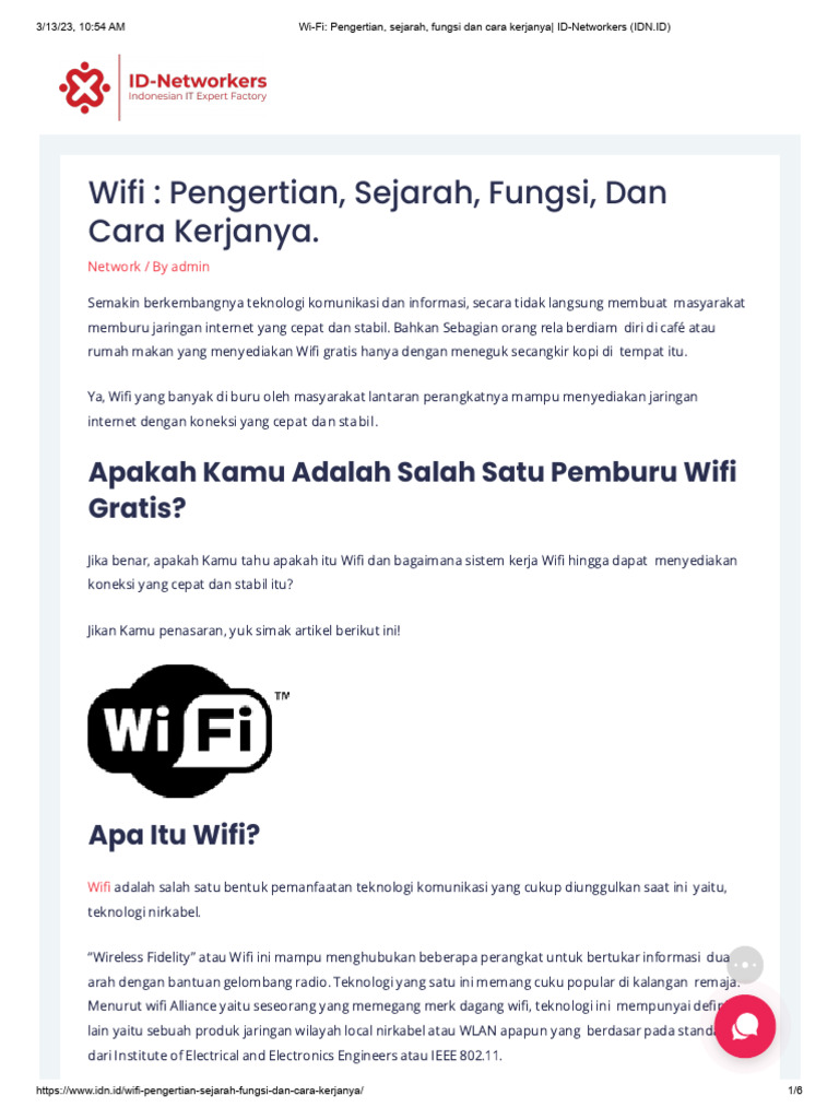 Pengertian dan Sejarah Wi-Fi | PDF