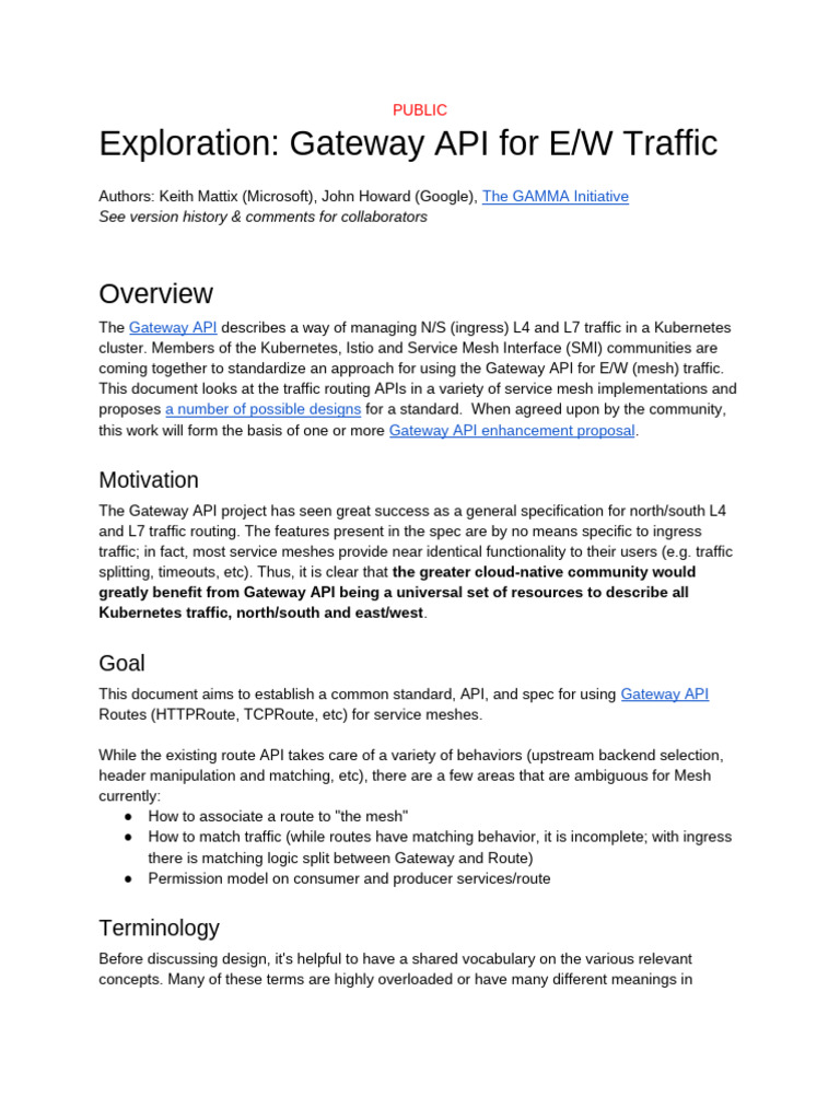 Exploration_ Gateway API for Mesh Traffic | PDF | Proxy Server | Transport Layer Security