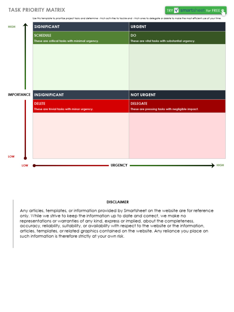 Task Priority Matrix Template | PDF