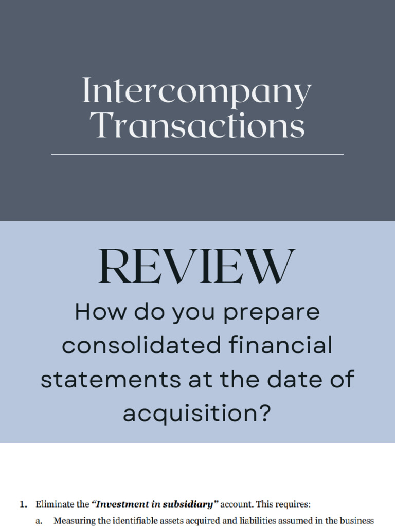 Intercompany Transactions | PDF