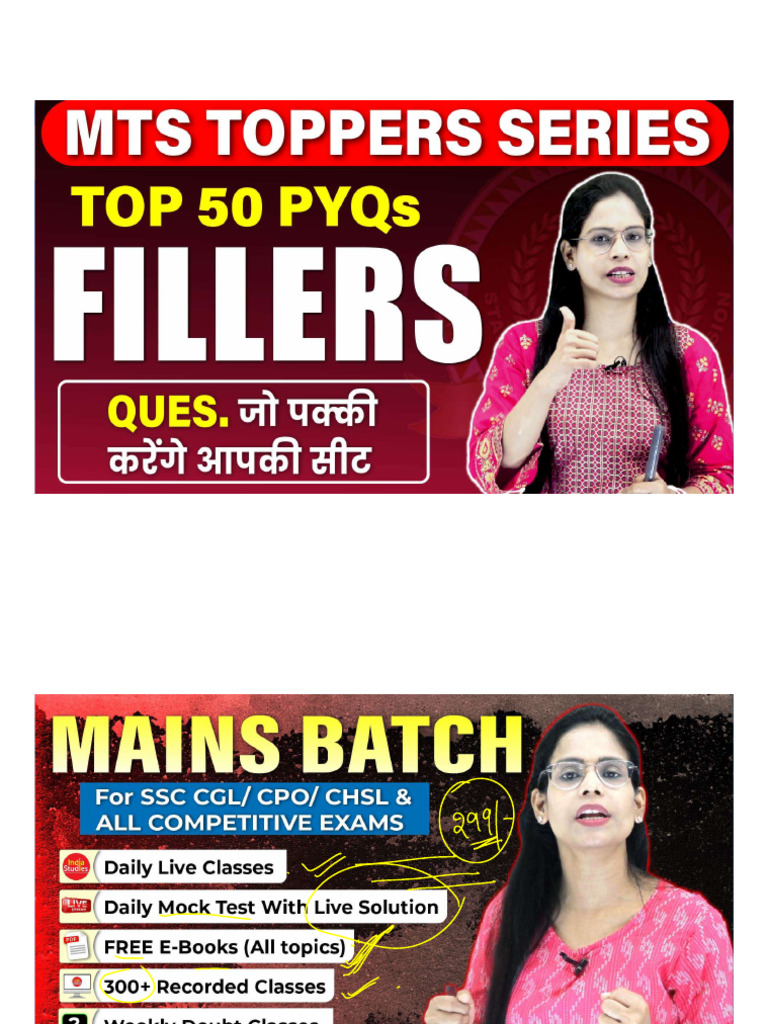 Top 50 Fillers Board Notes | PDF